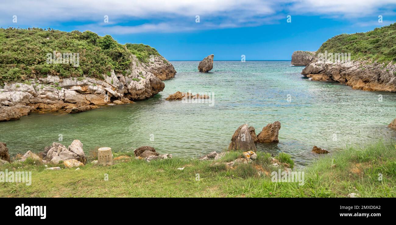 Beach of Buelna, Coastline and Cliffs, Cantabrian Sea, Buelna, Llanes ...