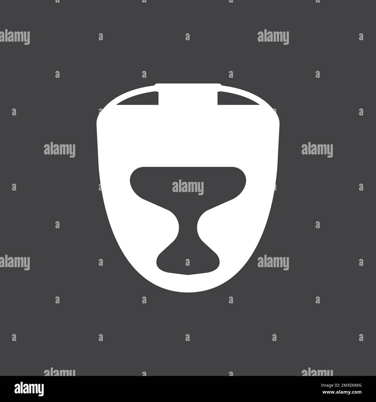 Kick Boxing Helmet Icon Silhouette Illustration flat design Stock ...