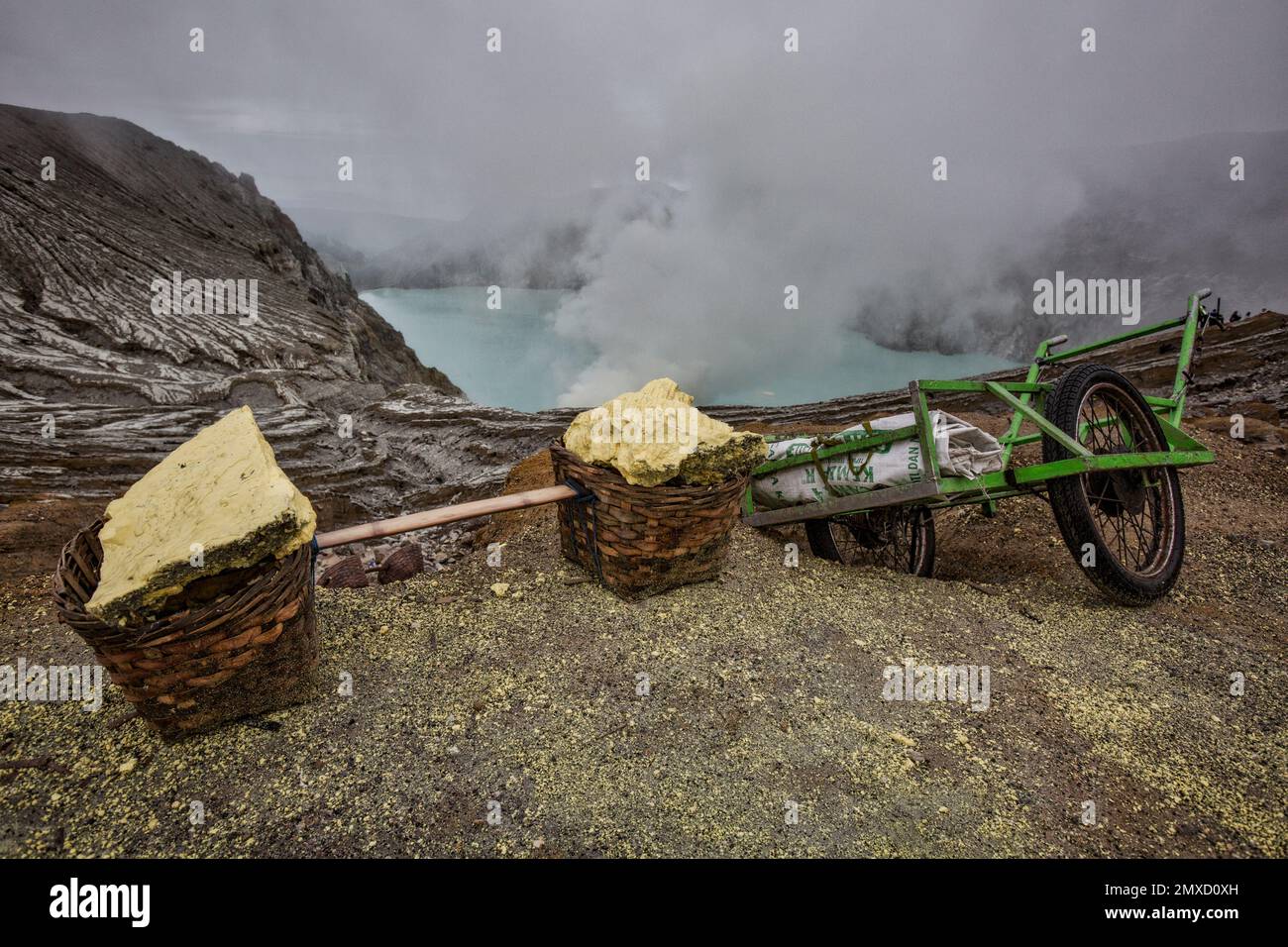Kawah Ijen sulphur mining, Java, Indonesia Stock Photo - Alamy