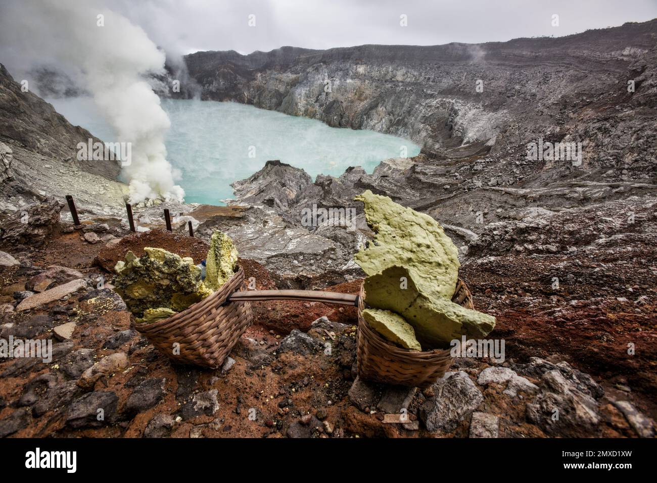 Kawah Ijen sulphur mining, Java, Indonesia Stock Photo - Alamy