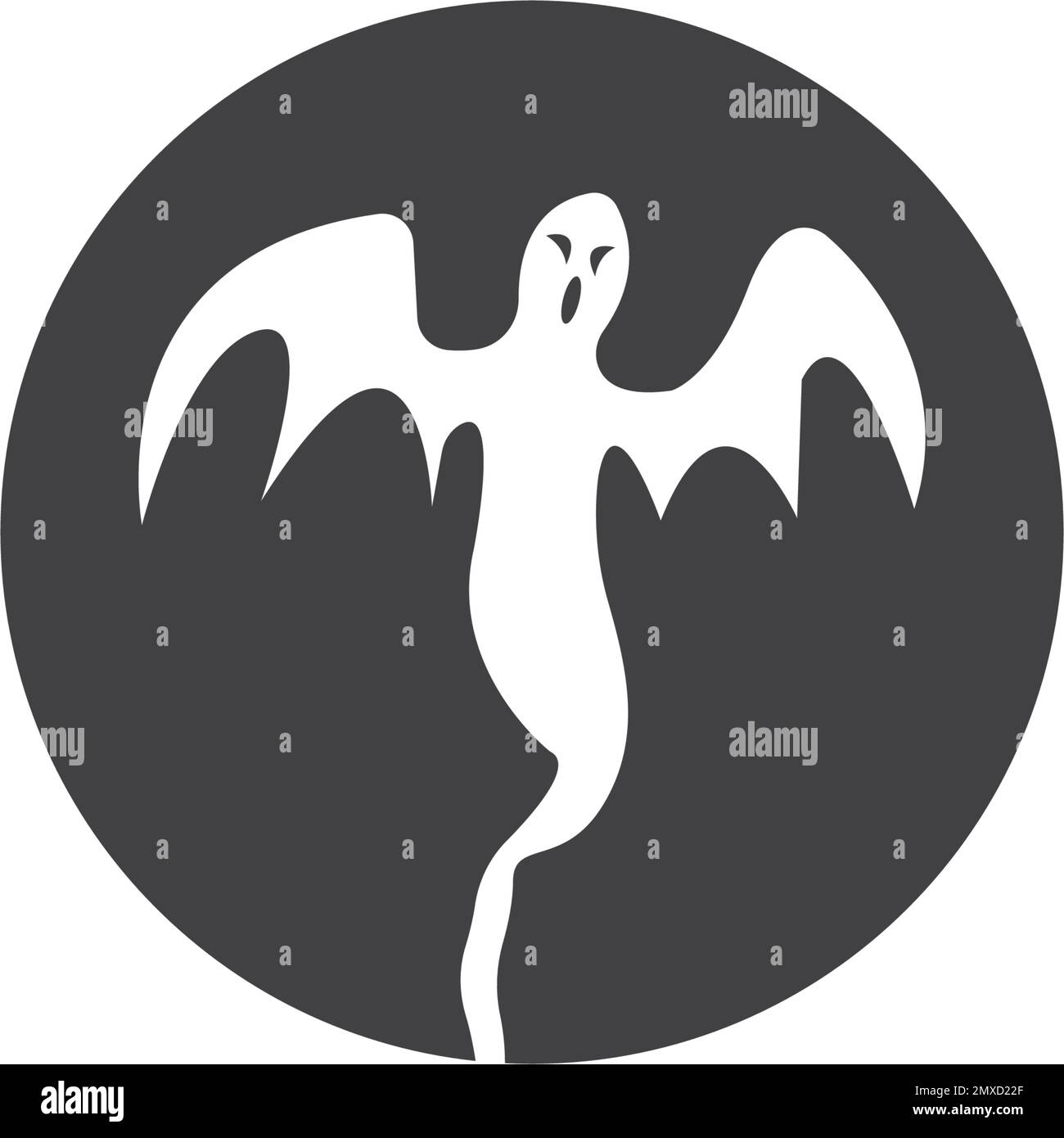 Ghost icon vector illustration logo design template Stock Vector Image ...