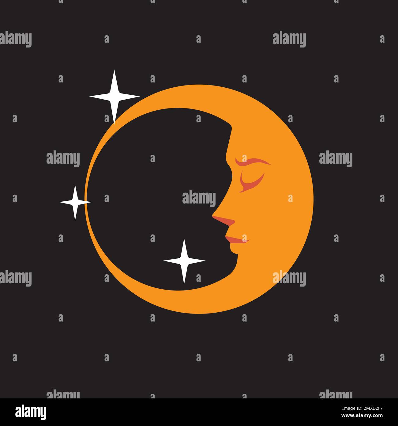 Moon star vector icon illustration logo design Stock Vector Image & Art ...