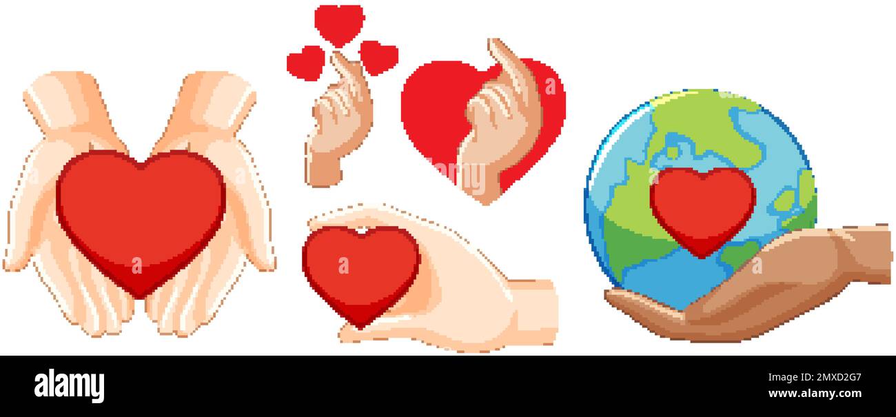 Set of heart love elements illustration Stock Vector Image & Art - Alamy