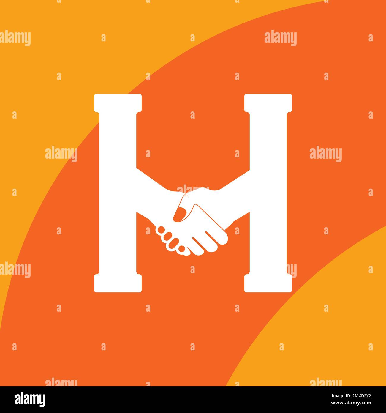 Hand shake,Letter H logo vector symbol design Stock Vector Image & Art ...