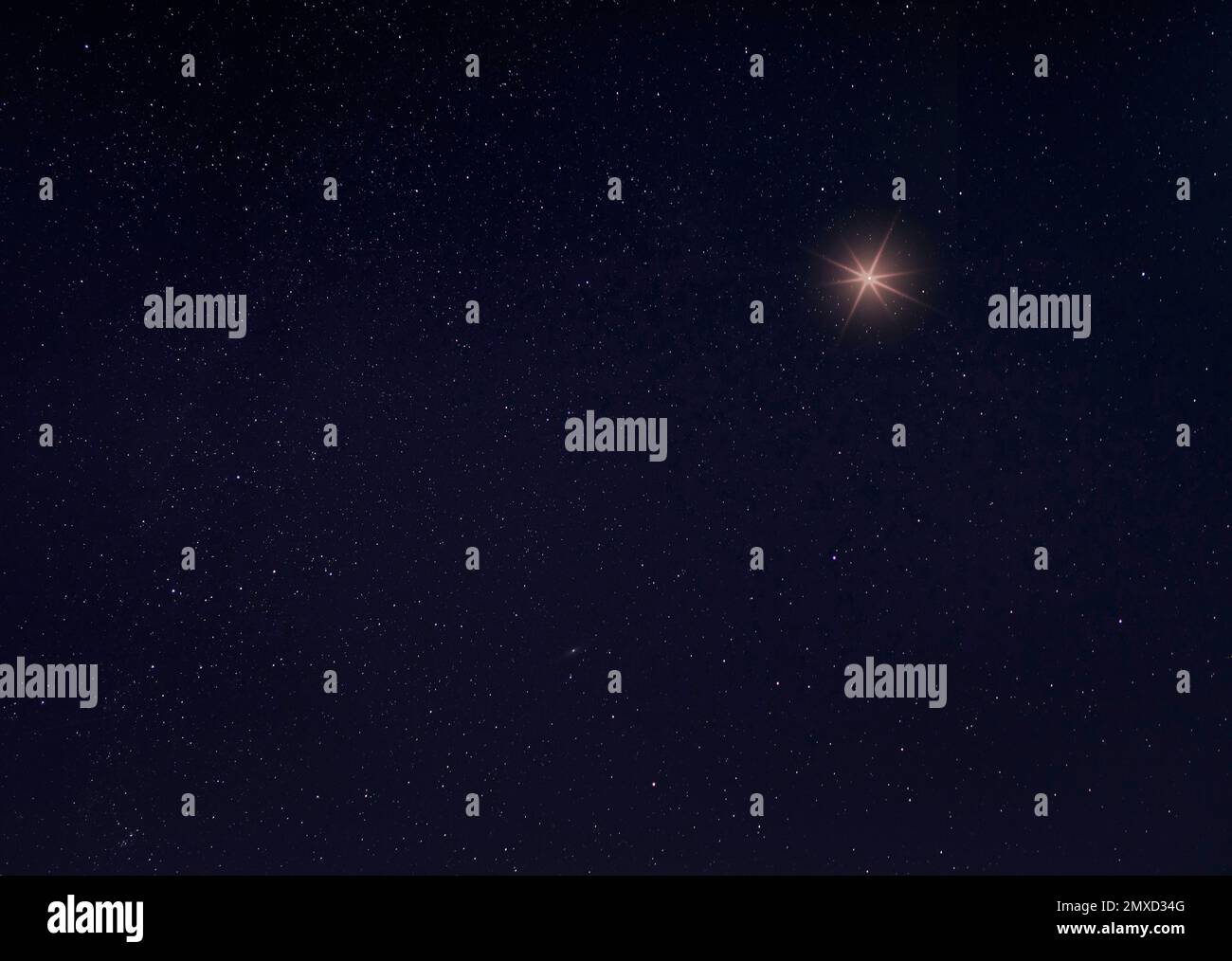 Single bright star on a starry night with room for copy Stock Photo - Alamy