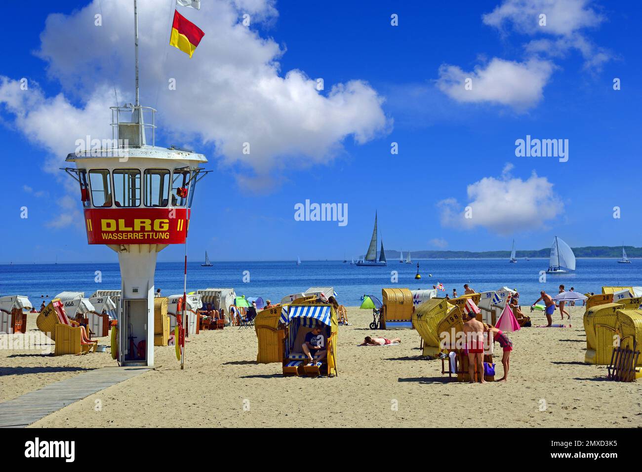Beach of Travemuende, Germany, Schleswig Holstein, Luebeck Stock Photo ...