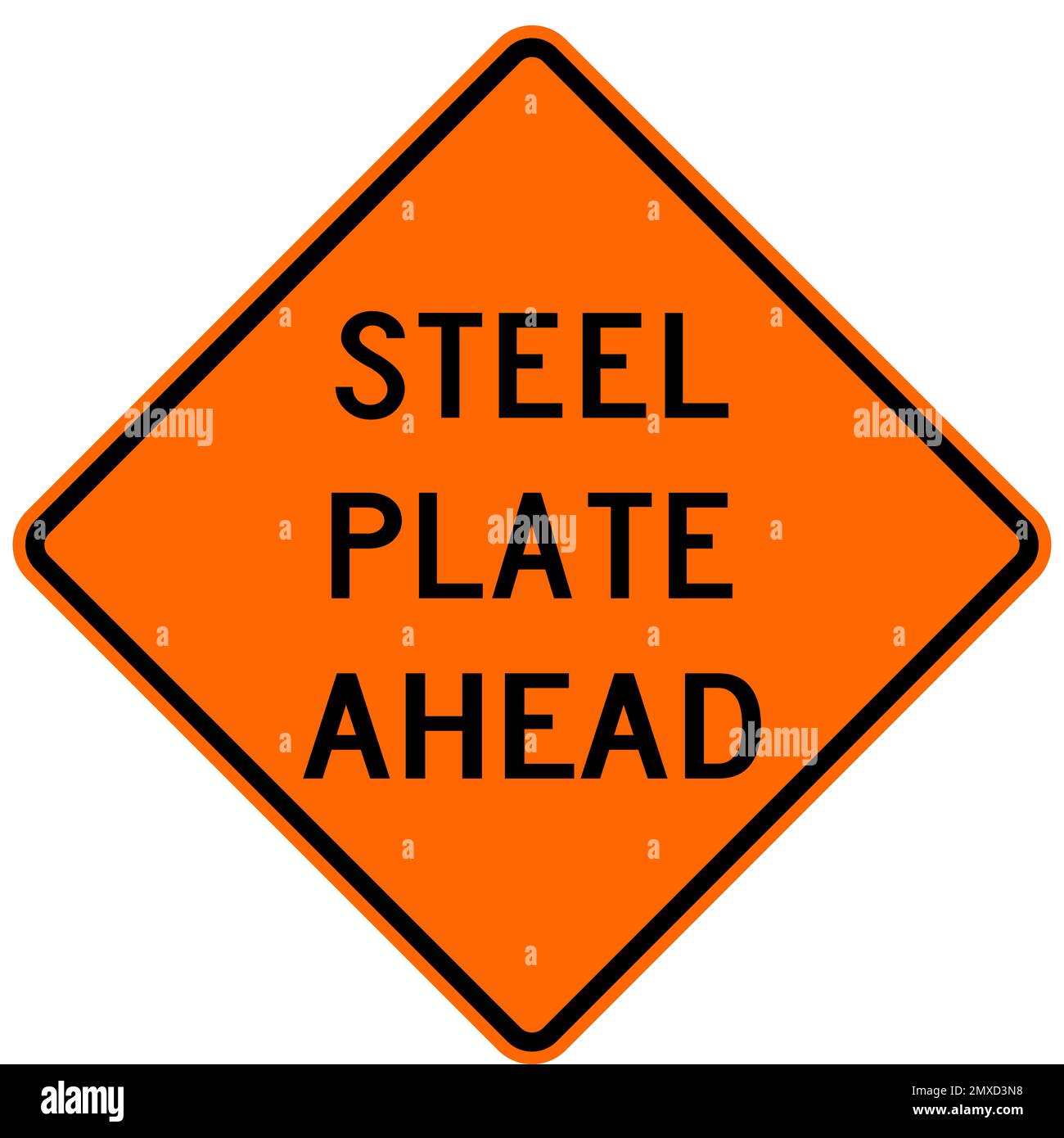 Steel plate ahead warning sign Stock Photo - Alamy