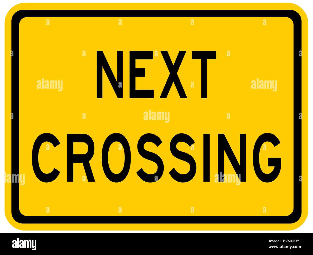 Next crossing warning sign Stock Photo - Alamy