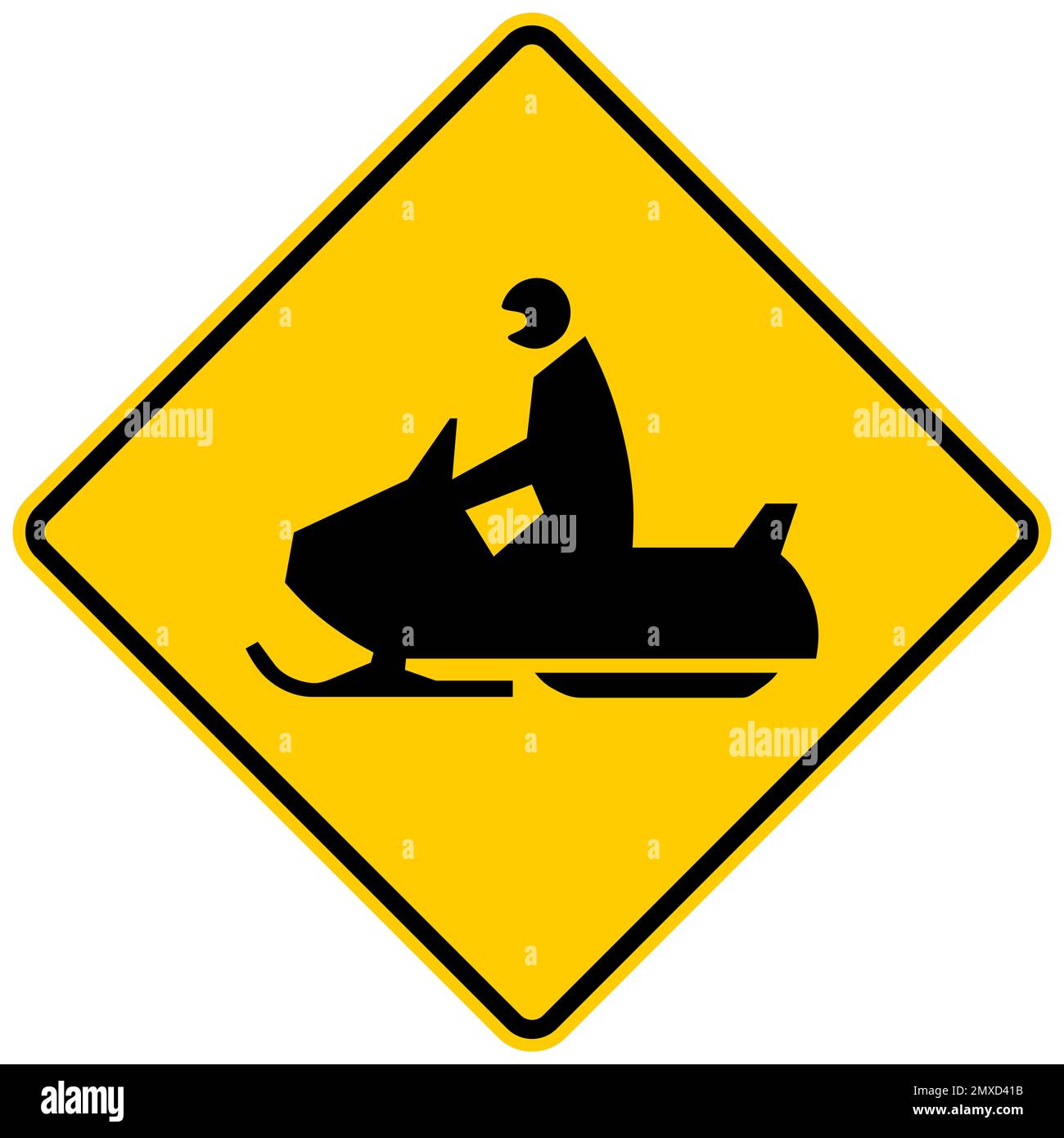Snowmobile warning sign Stock Photo - Alamy