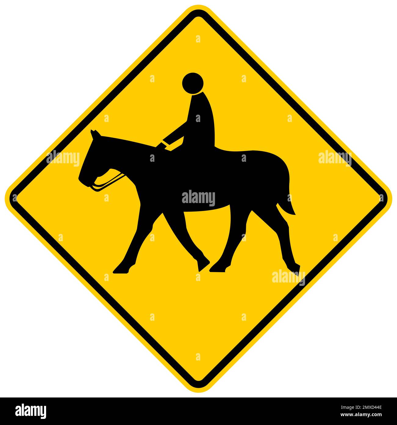 Equestrian warning sign Stock Photo - Alamy