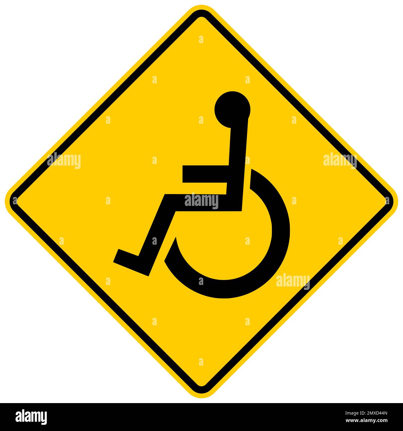 Handicapped warning sign Stock Photo - Alamy