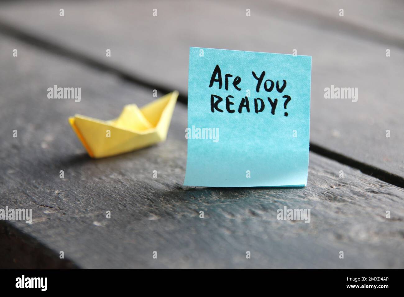 Inscription Are you ready? an a tag Stock Photo - Alamy