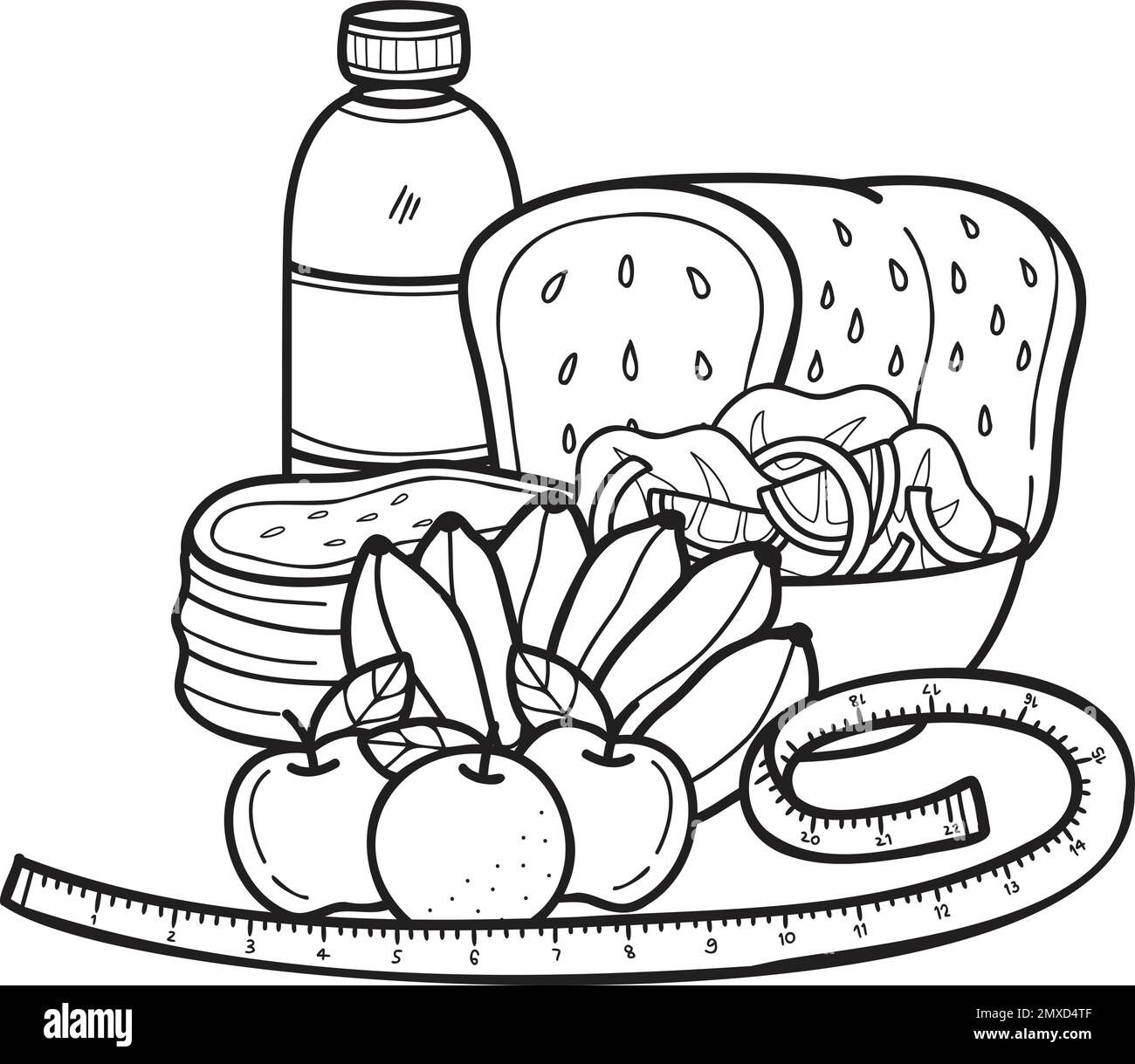Hand Drawn Healthy Food Set illustration in doodle style isolated on ...