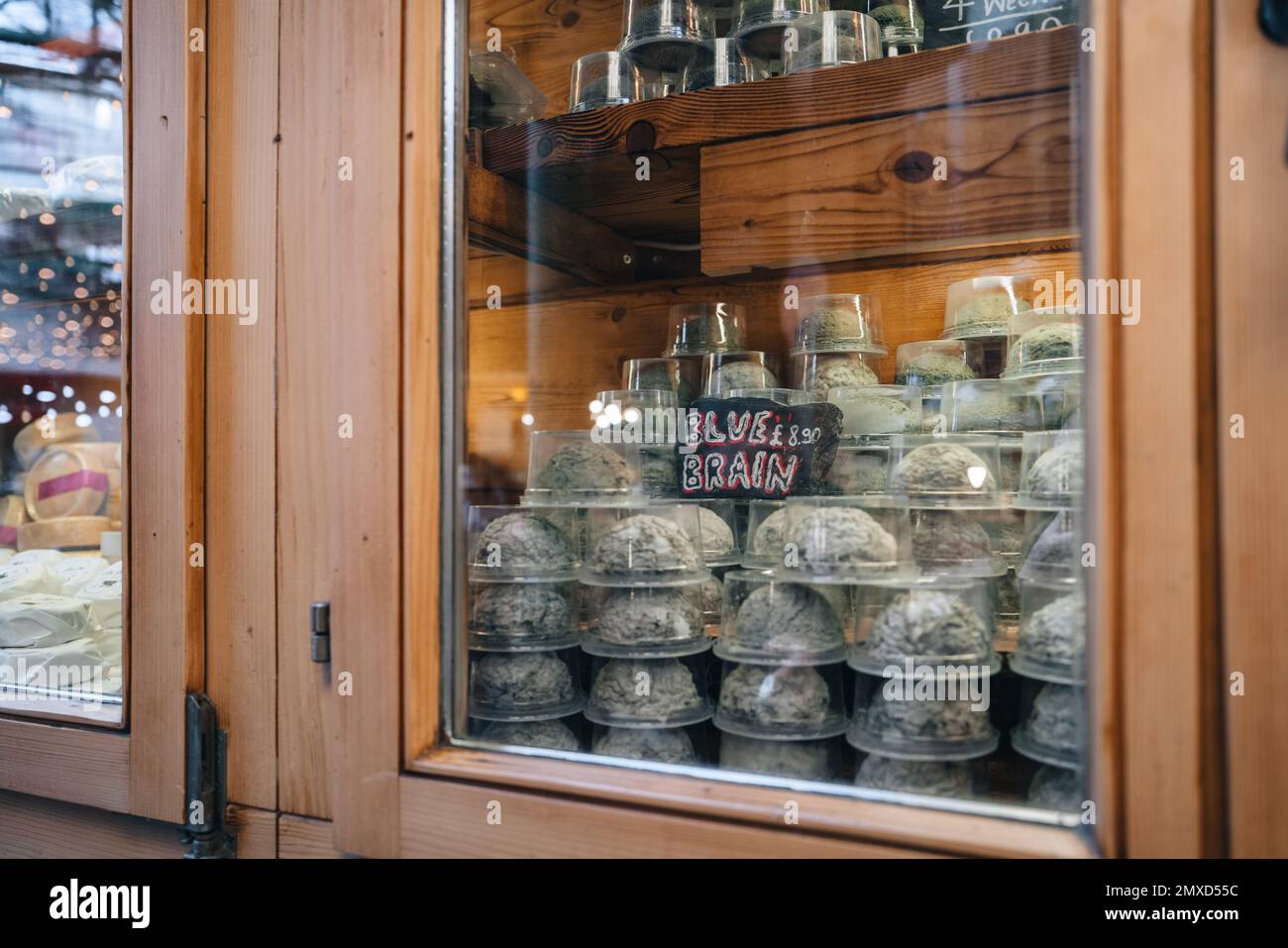 London, UK - January 27, 2023: Blue Brain mouldy cheese on sale at a ...