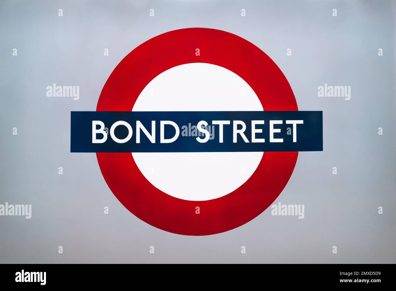 London, UK - January 27, 2023: Close up of underground station roundel ...