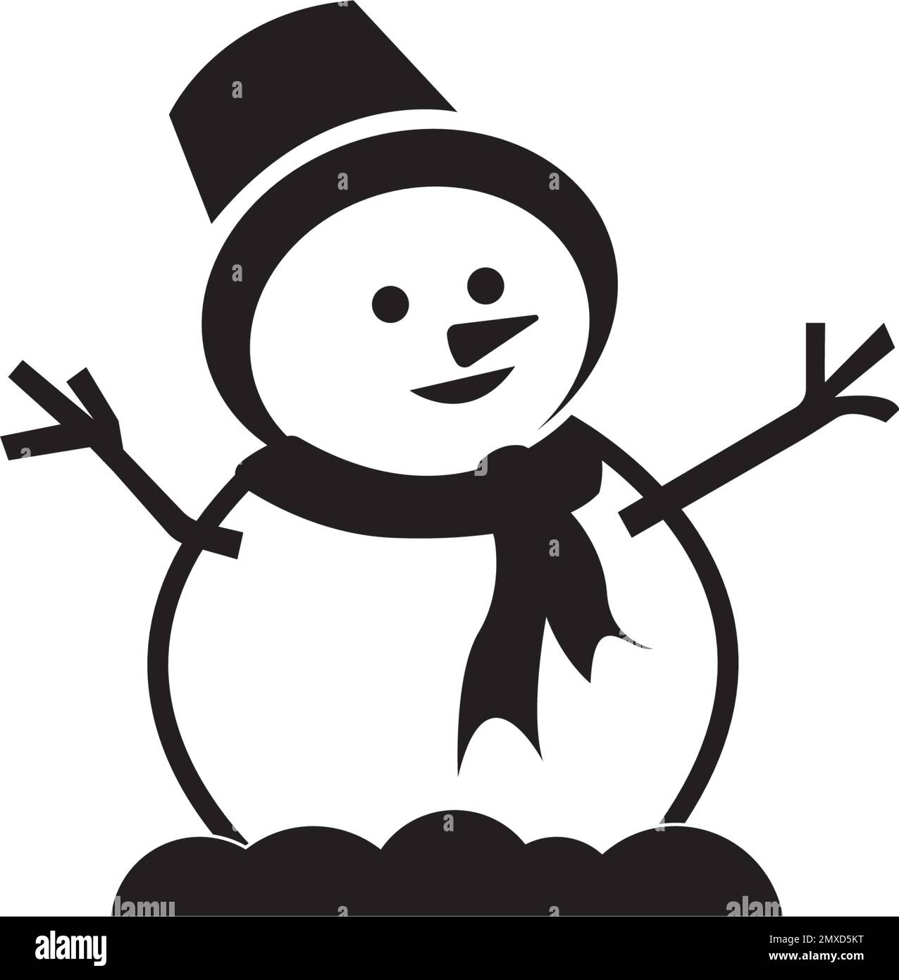 Snowman vector vectors Black and White Stock Photos & Images - Alamy