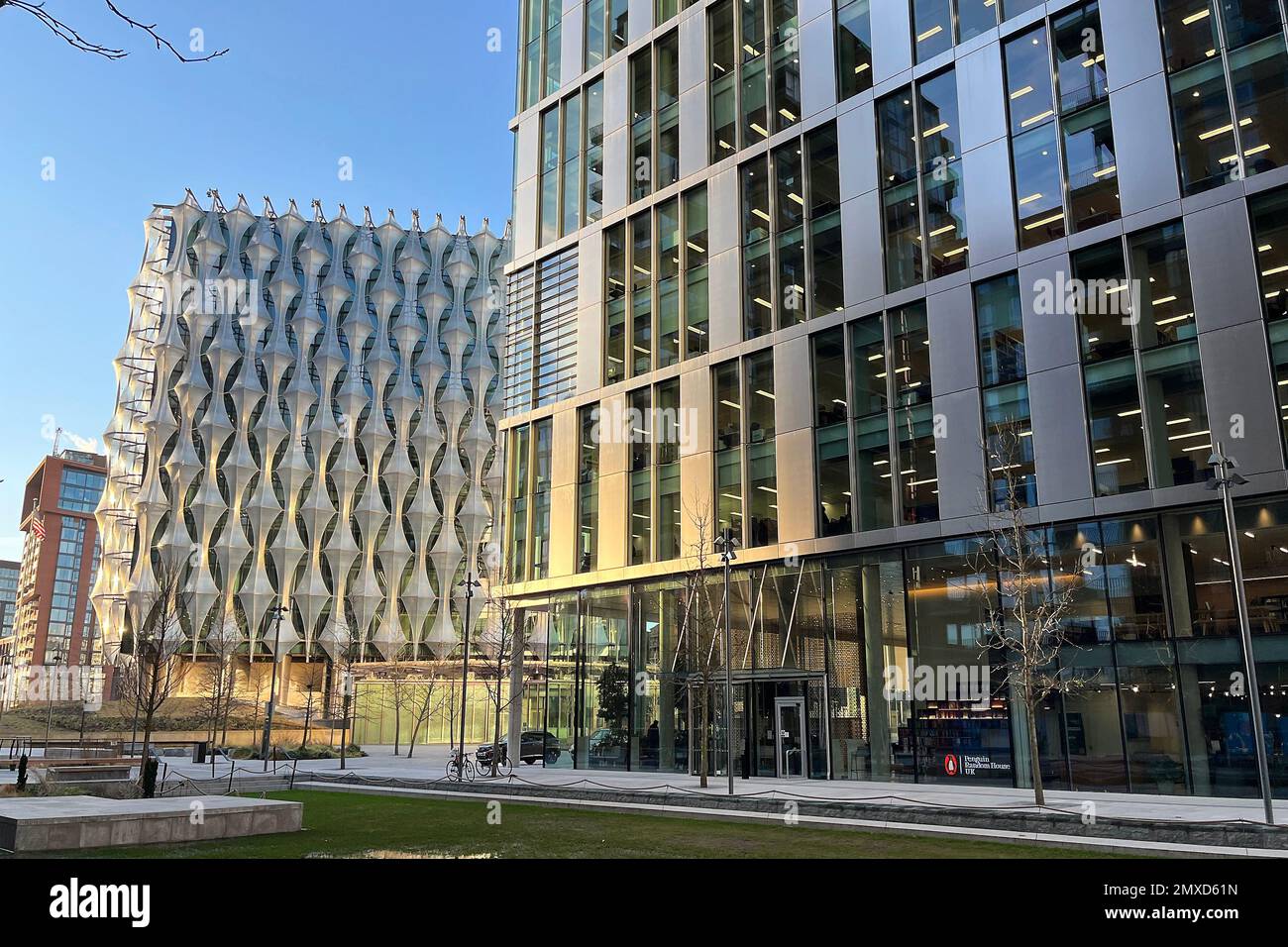 American embassy building (L) next to Penguin Random House UK (R) at ...