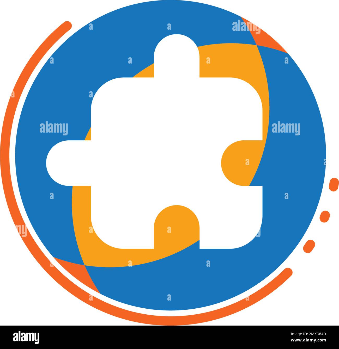 Extension logo. Simple puzzle icon flat style isolated on white ...