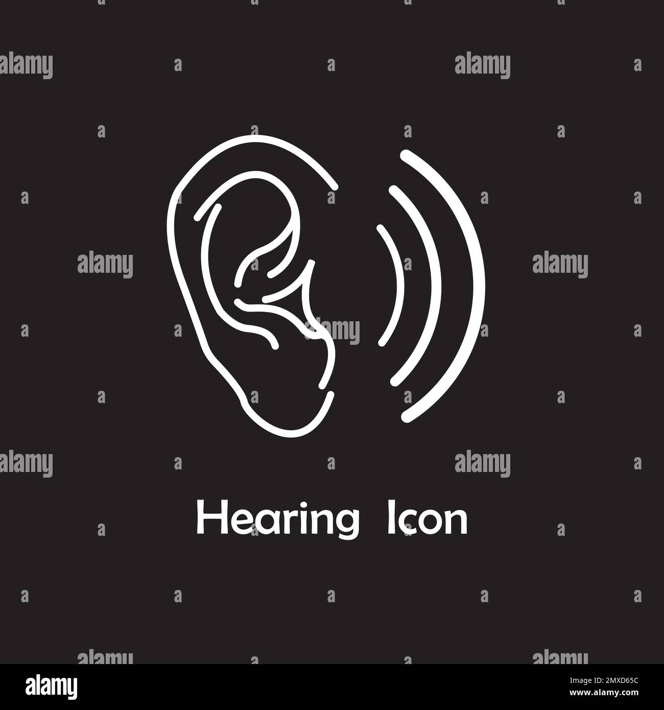 Ear vector icon, hearing symbol. Simple, flat design for web or mobile ...