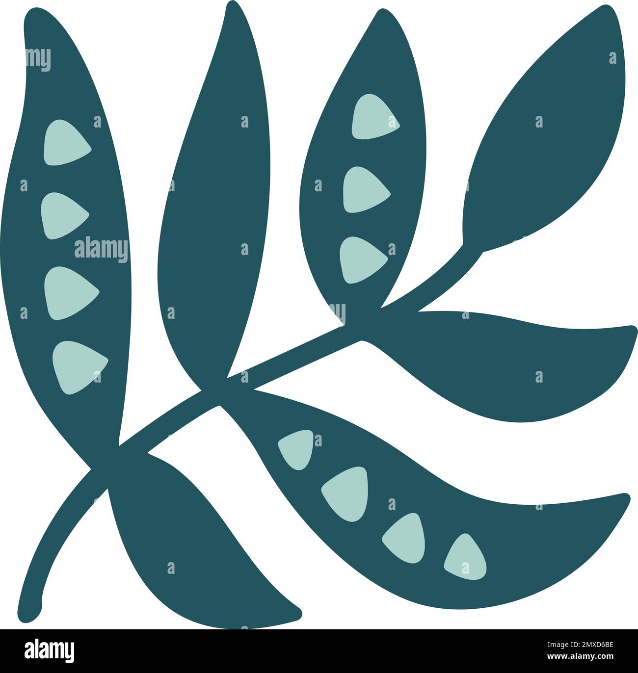 Groovy 70s hippie spring branch print. Positive floral illustration ...