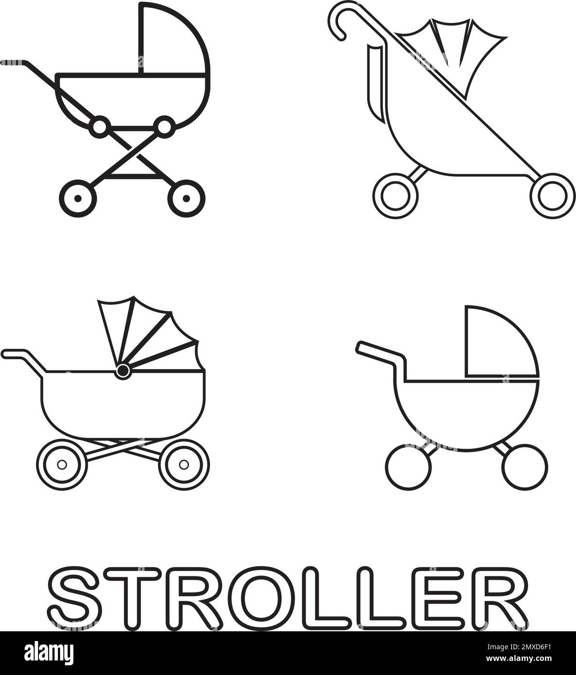 stroller icon vector illustration logo design Stock Vector Image & Art ...