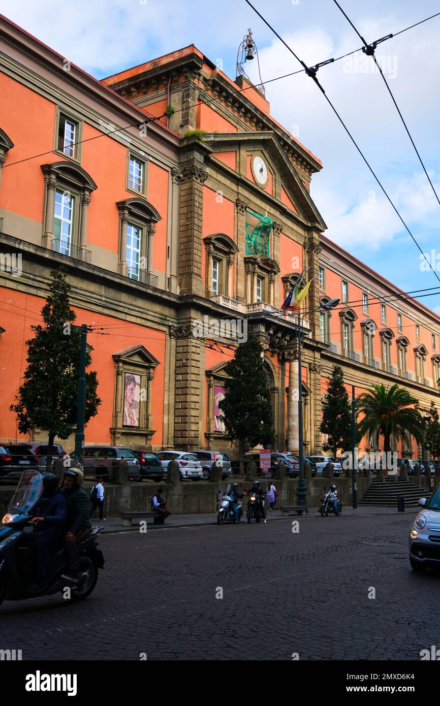 The view of the traditional, red Baroque front entrance facade. At the ...