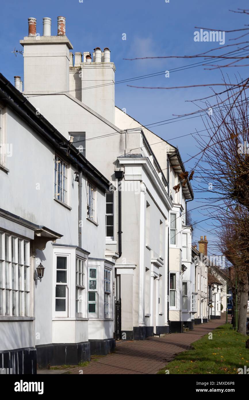 LINDFIELD, WEST SUSSEX, UK - FEBRUARY 01 : View of white housess in the ...