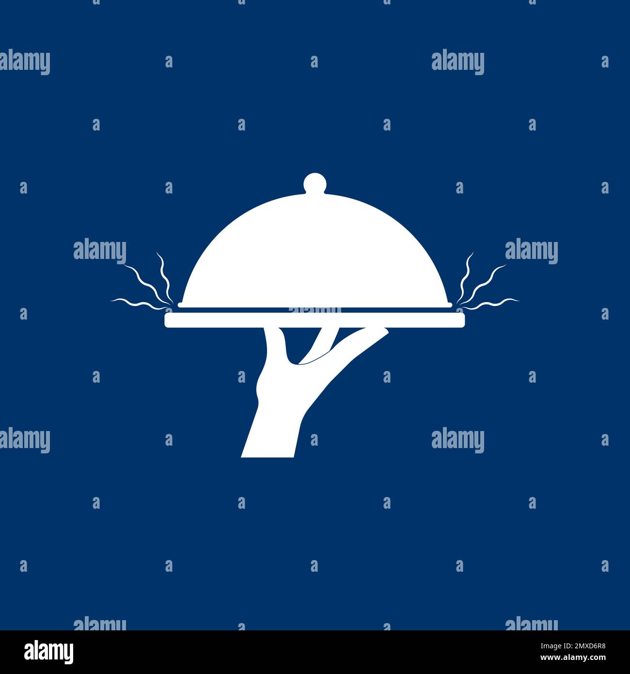 Tray on the hand icon Vector Illustration on the white background Stock ...