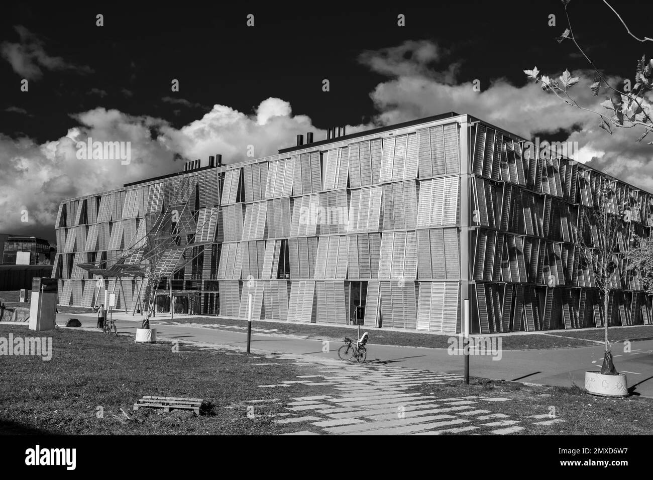 A grayscale of the engineering building at EPFL in Lausanne, Switzerland Stock Photo - Alamy
