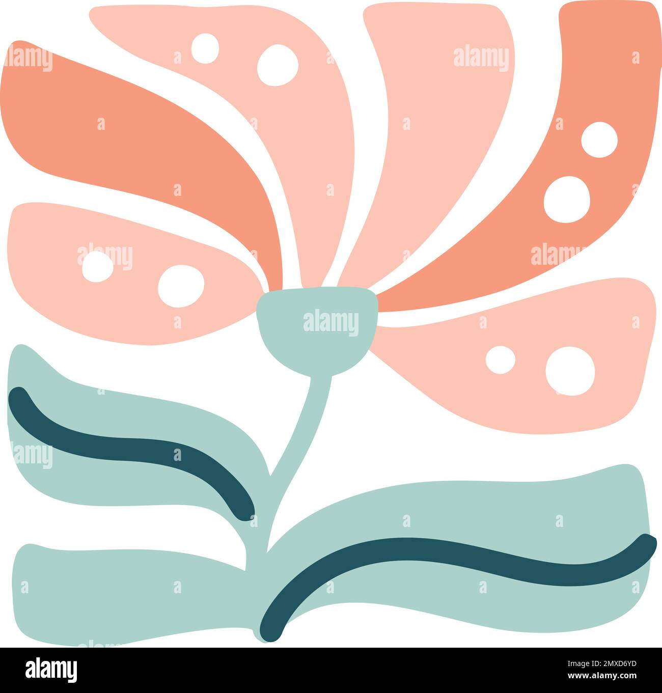 Groovy 70s hippie spring flower print. Positive floral illustration ...