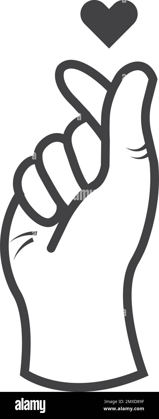 mini i love you hand ,korean heart finger i love you sign icon vector ...