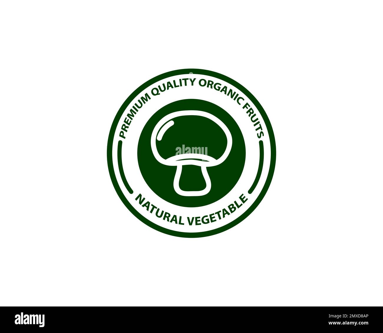 no mushroom free green stamp outline badge icon label isolated rounded ...