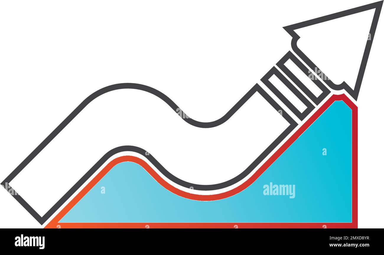 arrow growing up business icon, simple successful chart graph bars flat ...