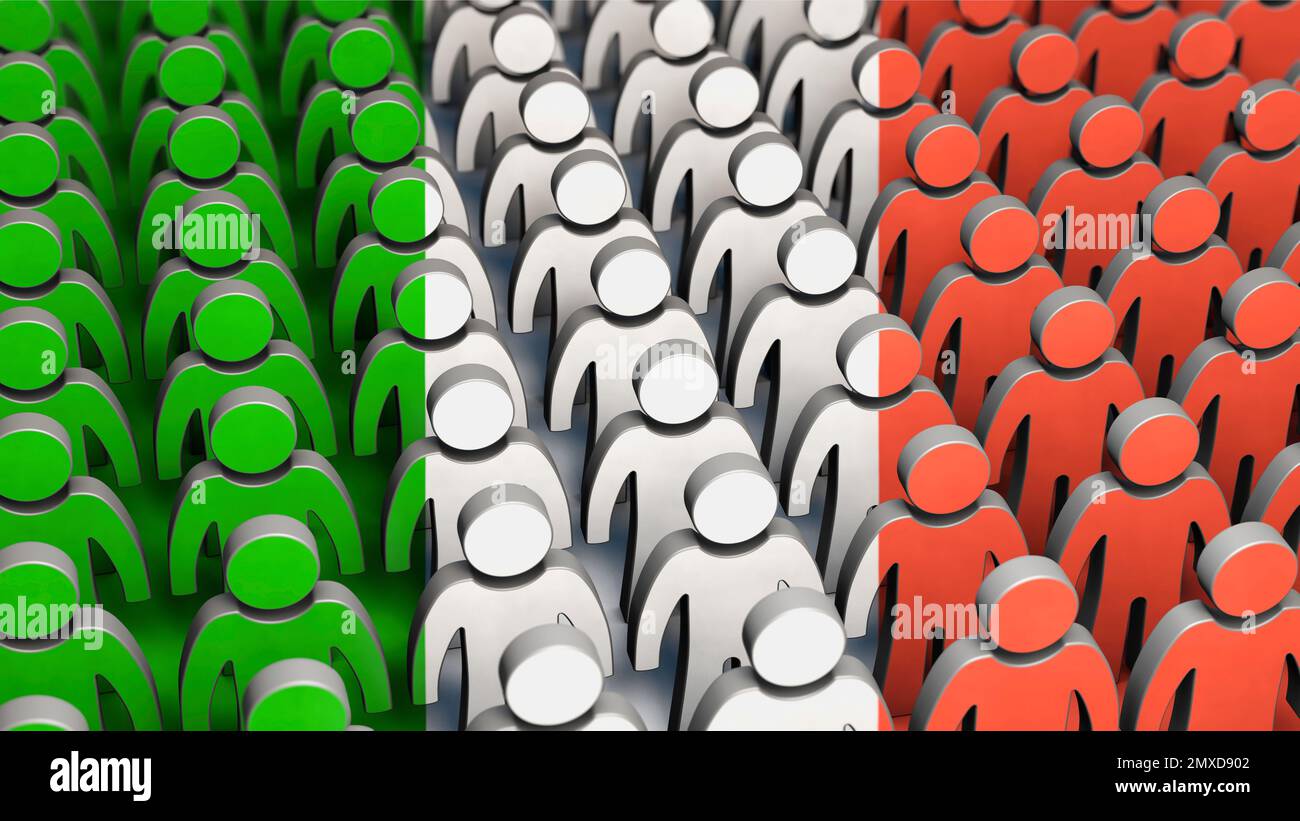 Figures and Italy flag - people of Italy Stock Photo - Alamy