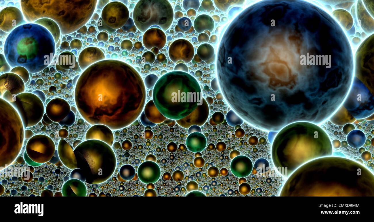 the surface of an multiverse with a lot of universes 3d rendering Stock ...