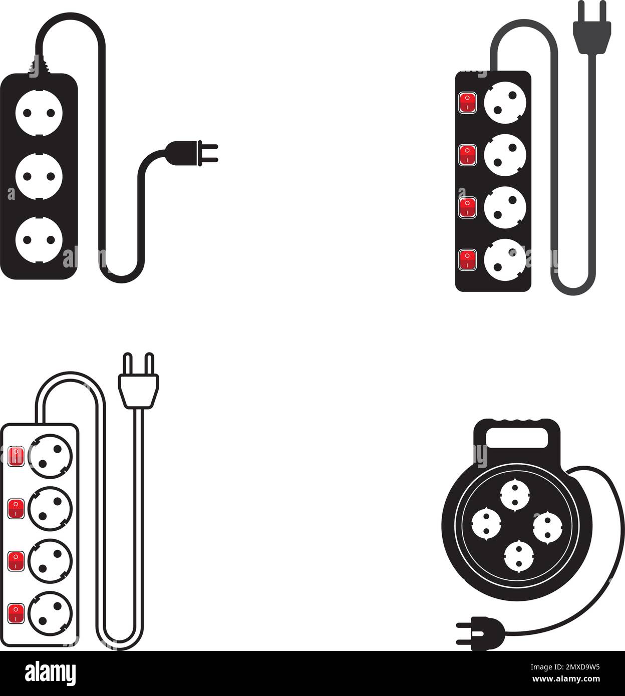 extension cord simple vector icon illustration in flat design Stock ...
