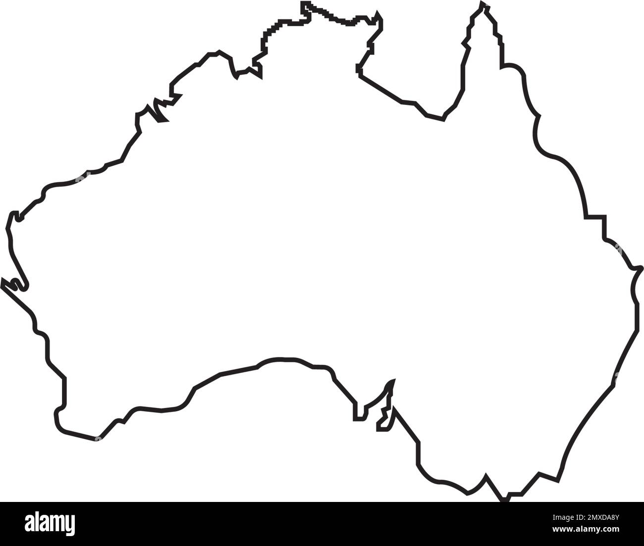 Simple australia map outline Black and White Stock Photos & Images - Alamy
