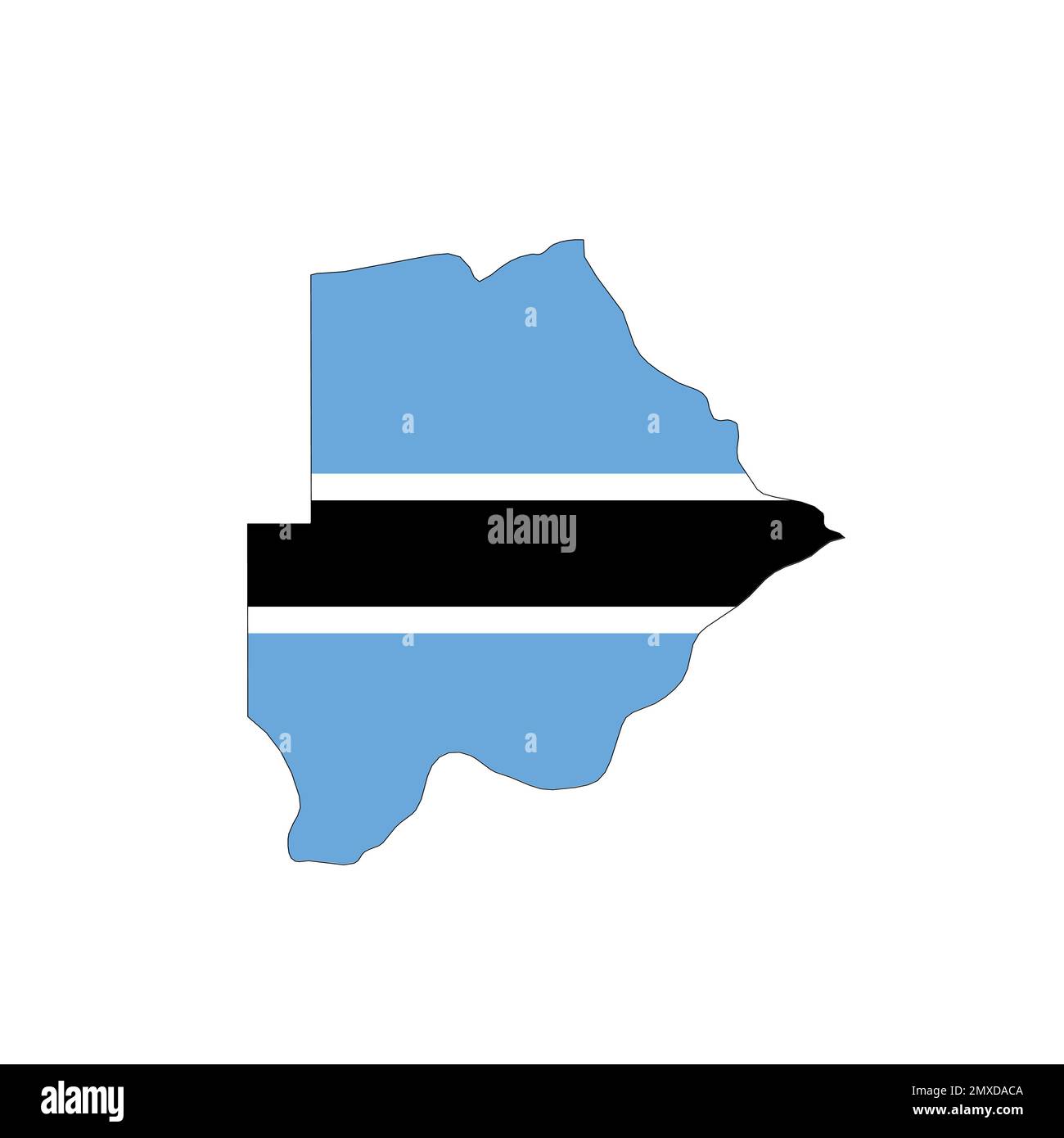 Botswana national flag in a shape of country map Stock Vector Image ...