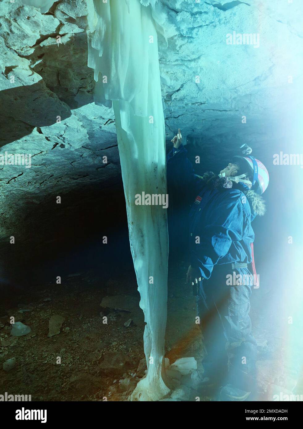 Little Boy Speleotourist Cave in the Pinega region .Arhangelsk region ...