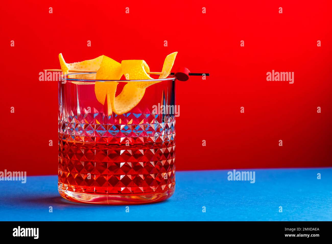 Sazerac cocktail with cognac, bourbon, absinthe, bitters, sugar and ...