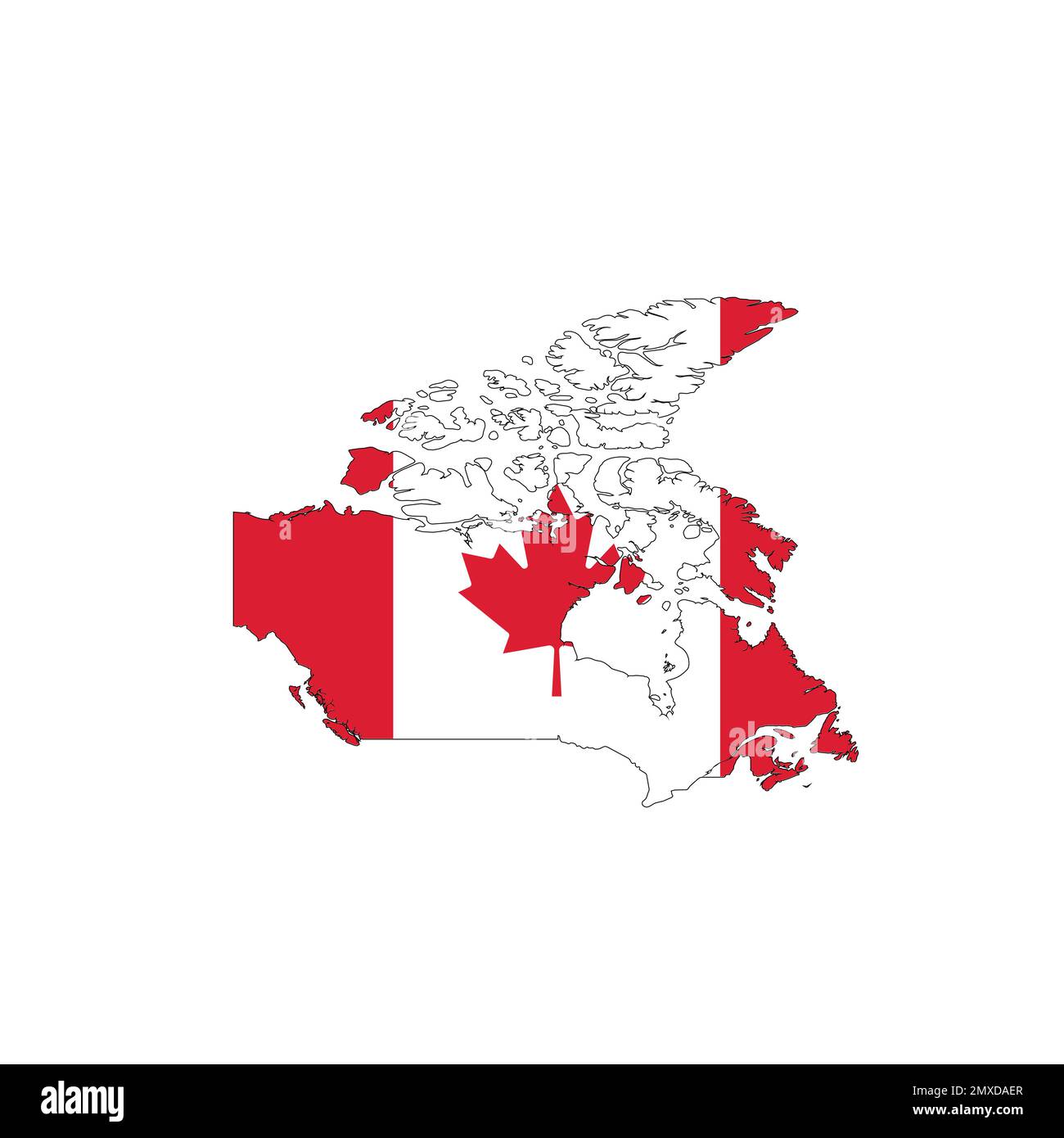 Canada national flag in a shape of country map Stock Vector Image & Art ...