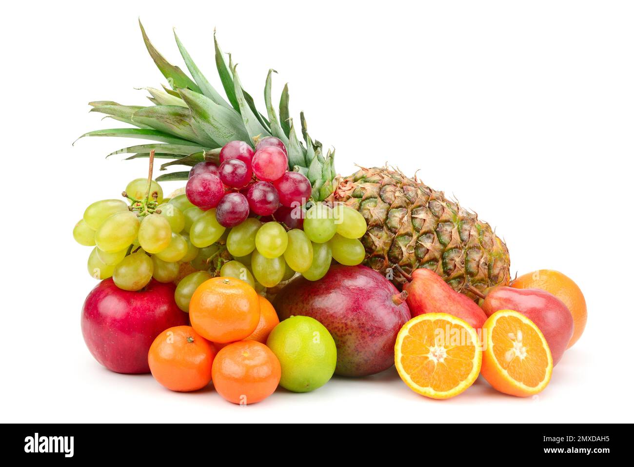 fresh fruits isolated on a white Stock Photo - Alamy
