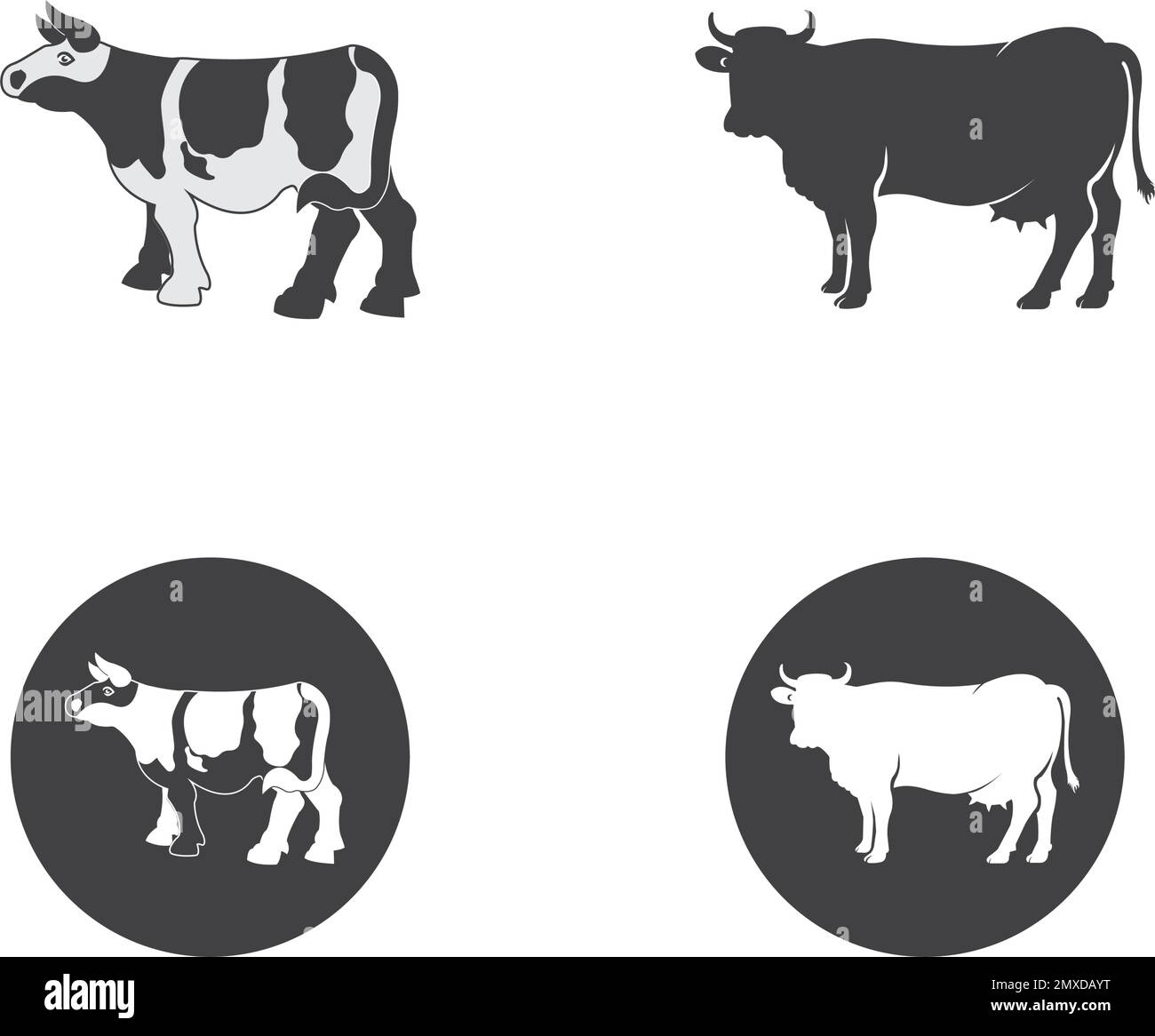 cow vector illustration for icon, symbol or logo Stock Vector Image ...