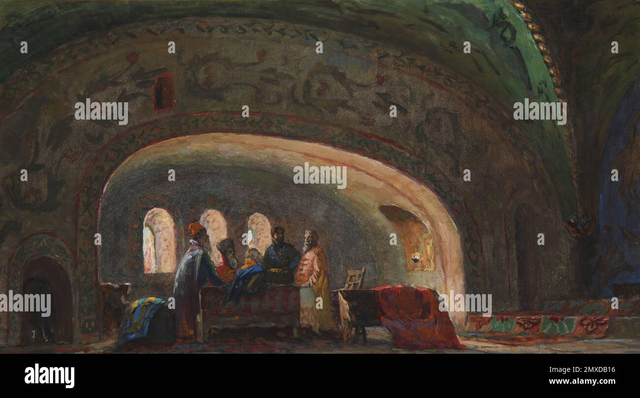 Stage design for the opera Boris Godunov by M. Musorgsky. Museum ...