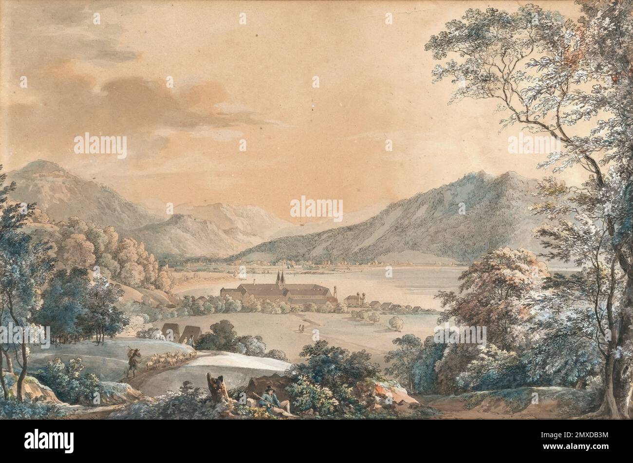 View towards the Tegernsee Abbey. Museum: PRIVATE COLLECTION. Author ...