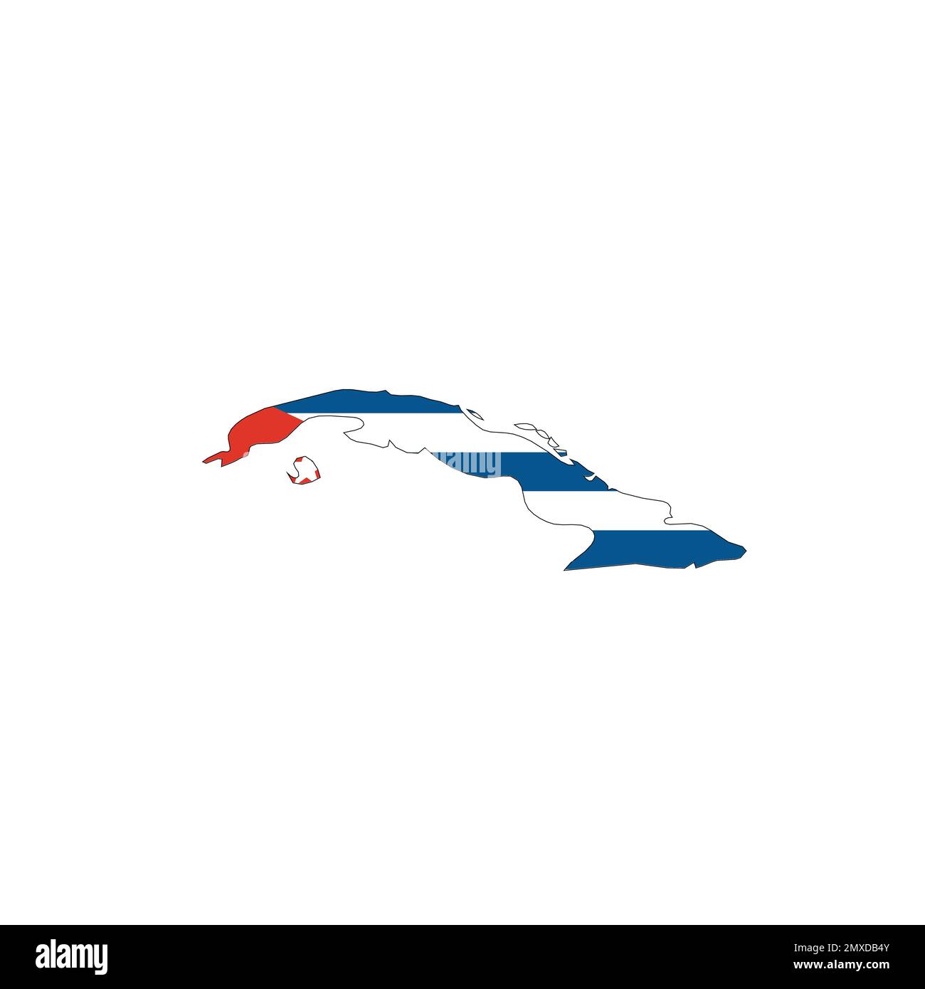 Cuba national flag in a shape of country map Stock Vector Image & Art ...