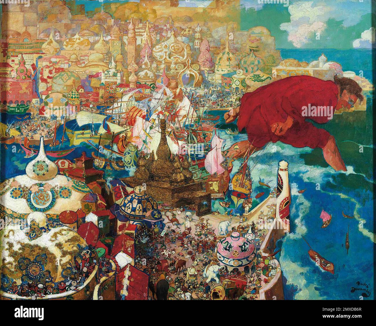 Gulliver stealing the fleet. Museum: PRIVATE COLLECTION. Author: André ...