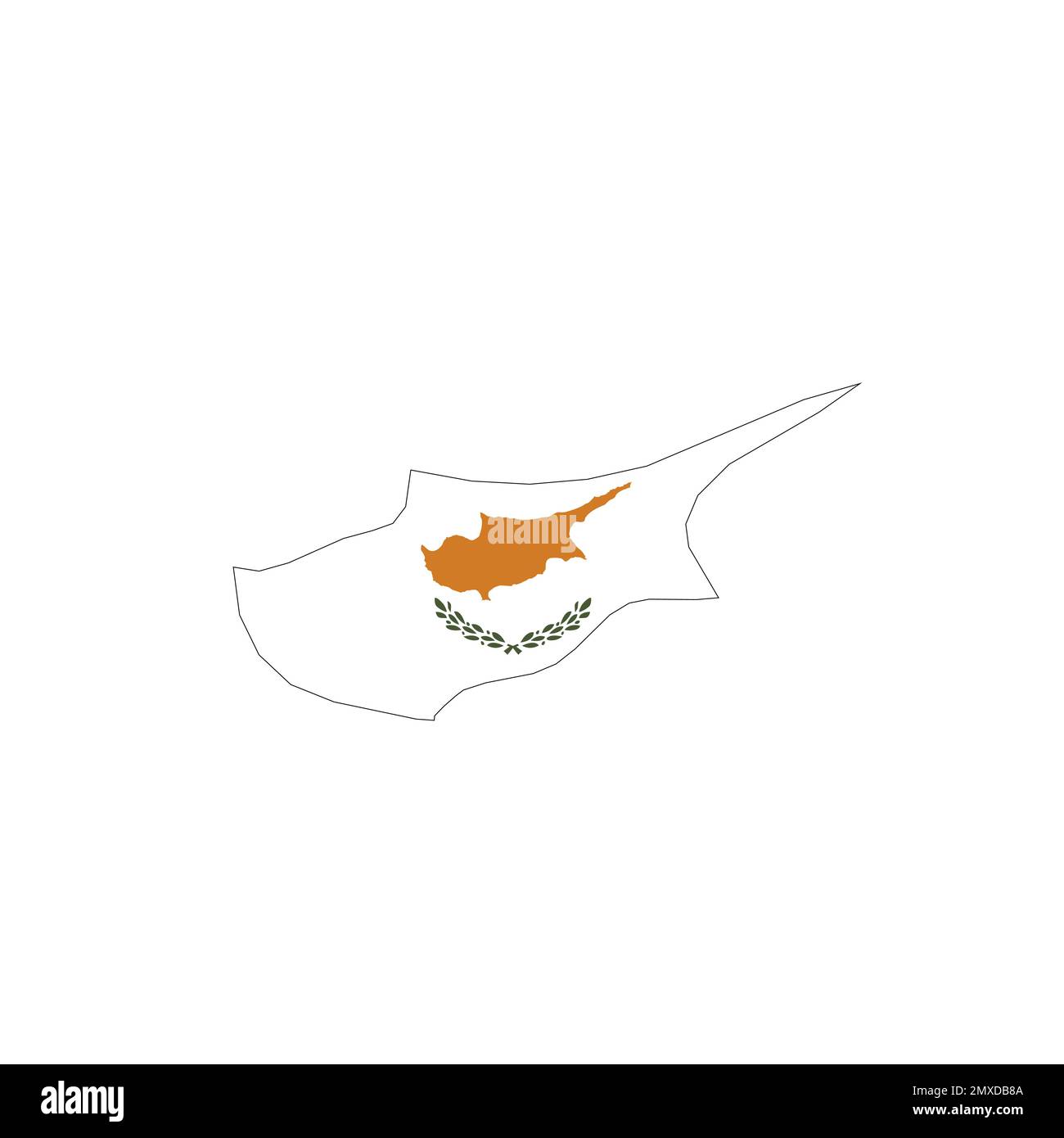 Cyprus national flag in a shape of country map Stock Vector Image & Art ...