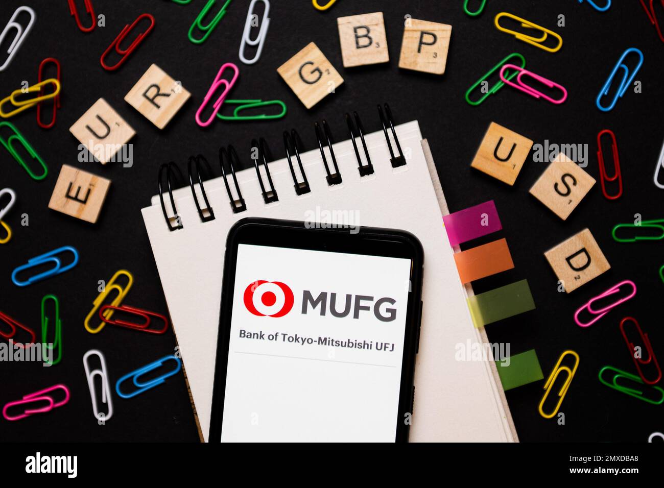 Poland. 23rd Jan, 2023. In this photo illustration, a MUFG Bank of Tokyo Mitsubishi UFJ logo ...