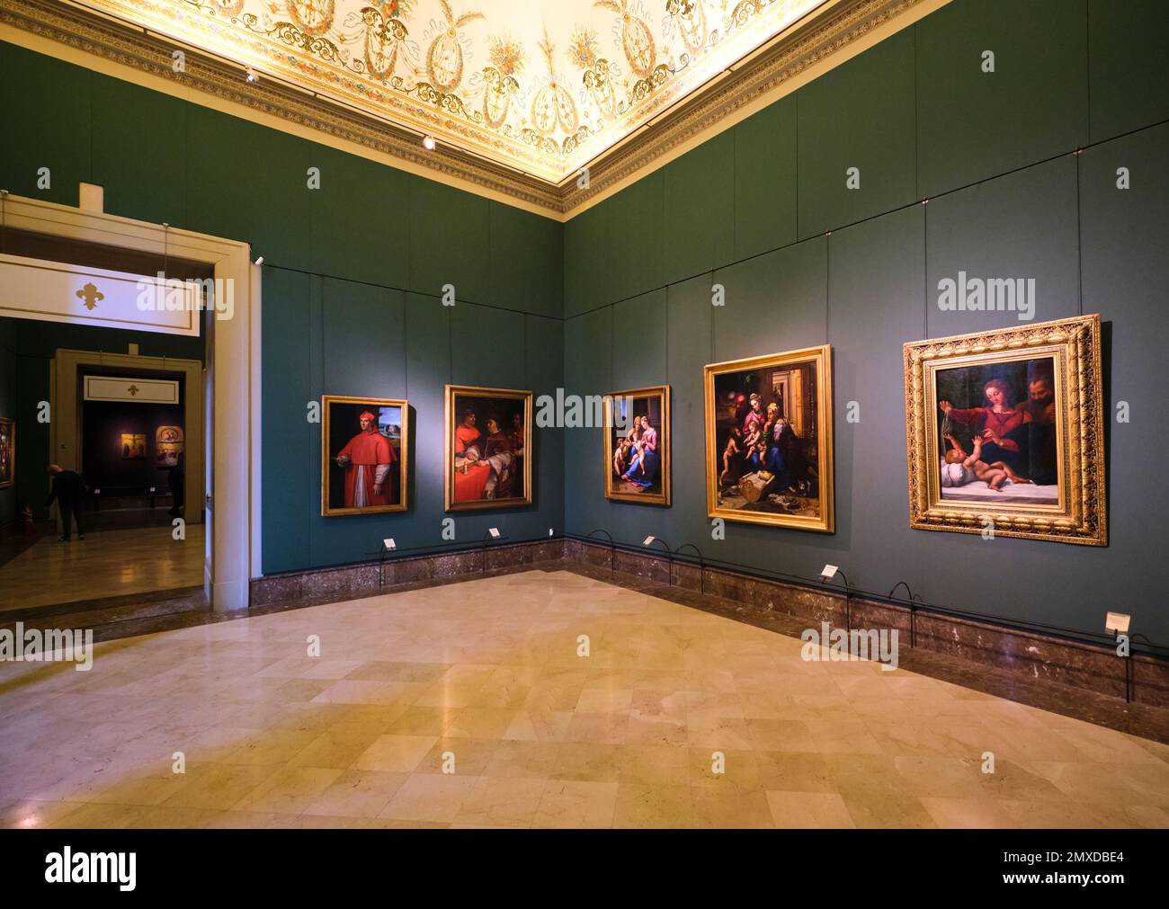 Some of the collection of Renaissance, Old Master oil paintings. On the ...